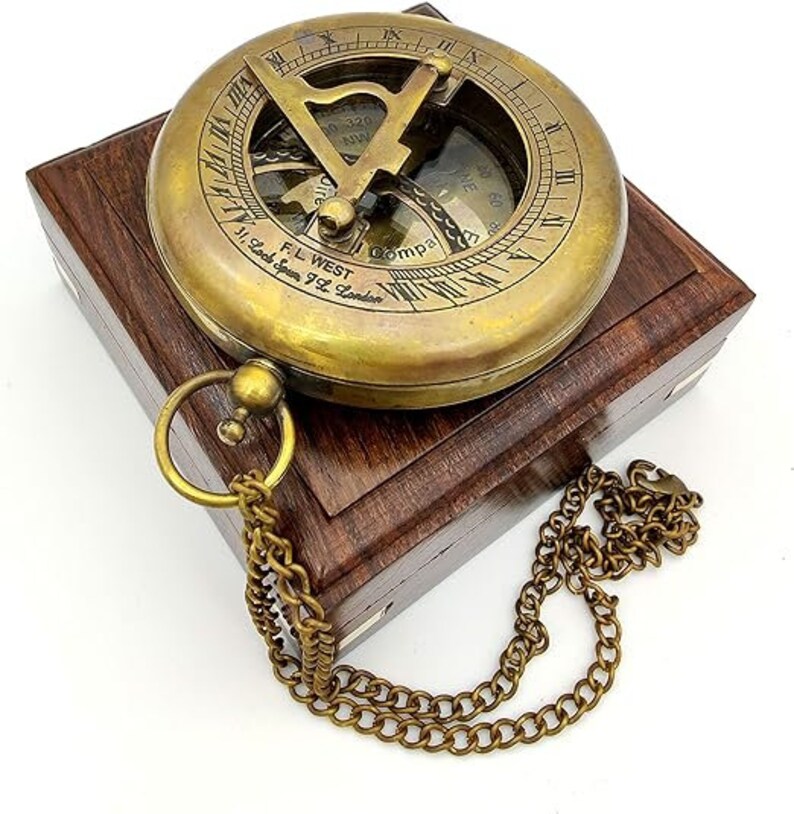 Sundial Compass, Steampunk Brass Sundial Compass, Sundial Watch With ...