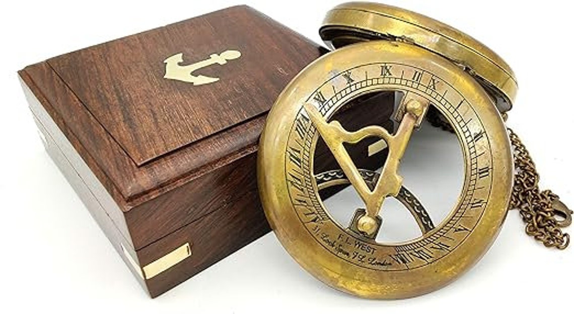 Sundial Compass, Steampunk Brass Sundial Compass, Sundial Watch With ...
