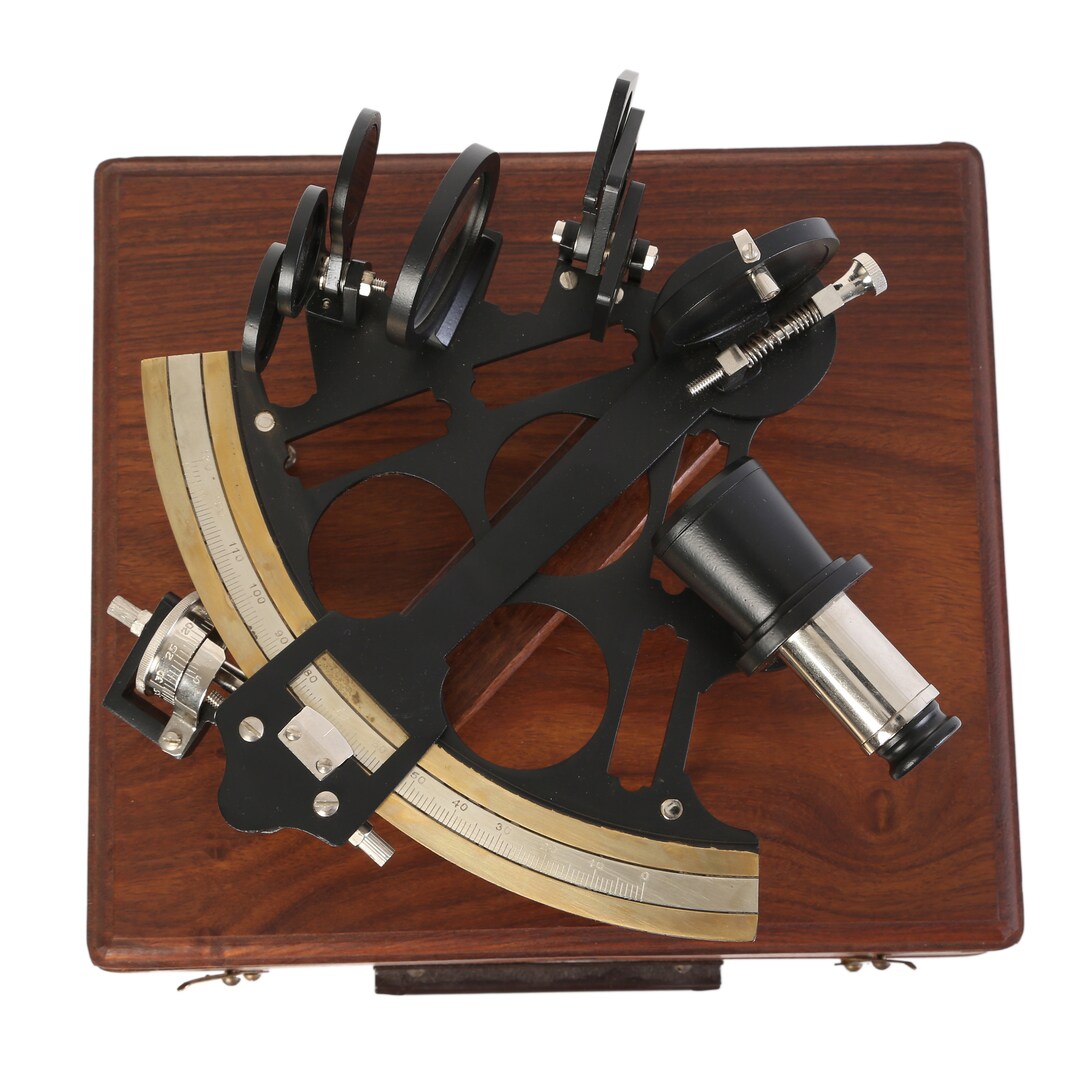 8 Inch Reproduction Sextant With Micrometer Drum Readout Brass Nautical ...