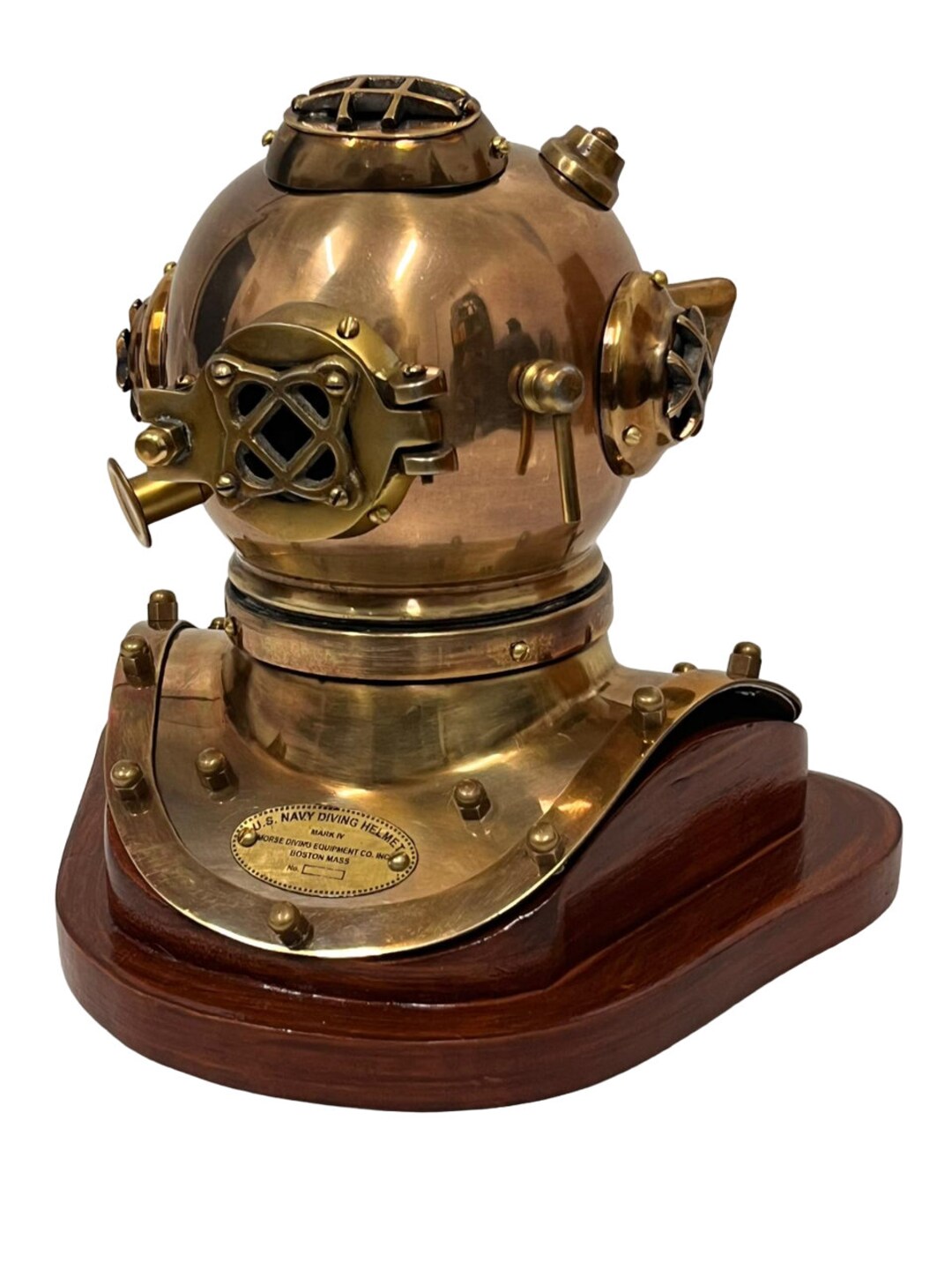 Scuba Diving Brass Helmet Deep Sea Diver Helmets With Wood Base ...