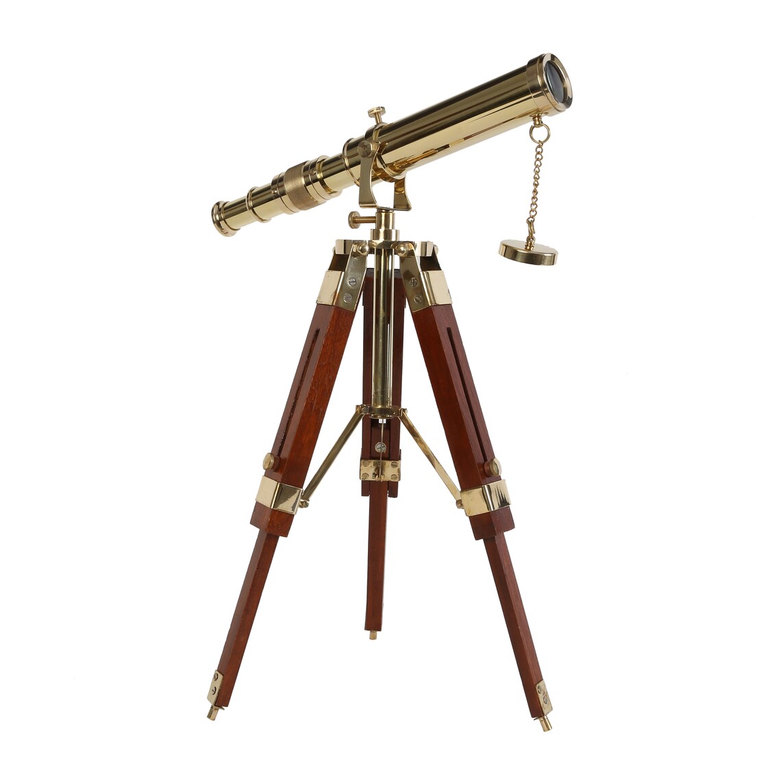 Brass Telescope on Tripod Stand Use for Home Decor & Table Accessory ...