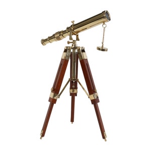 Brass Telescope on Tripod Stand Use for Home Decor & Table Accessory Nautical Spyglass Telescope ...