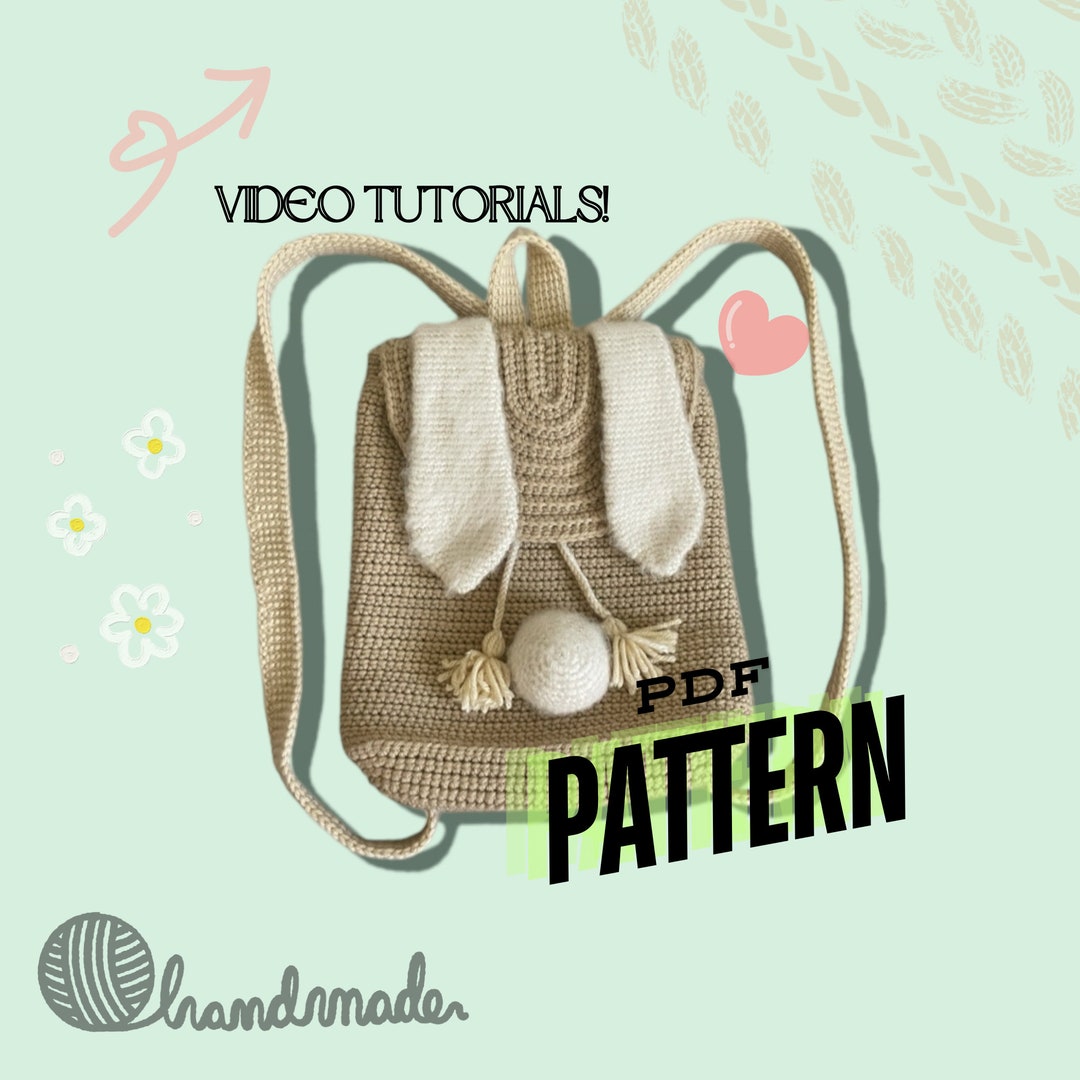 Crochet Bunny Bag Pattern PDF - 12" Adorable Handmade Bunny Bag - Easy ...