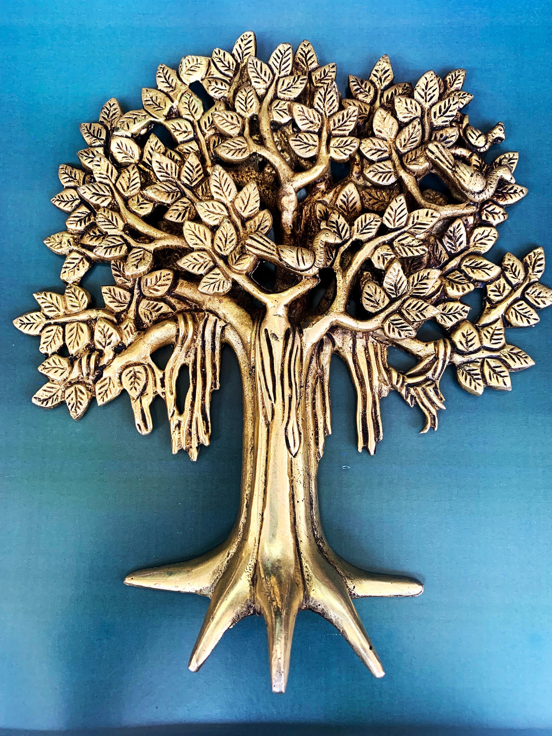 Brass Kalpavriksha Tree With Roots Brass Tree of Life With - Etsy