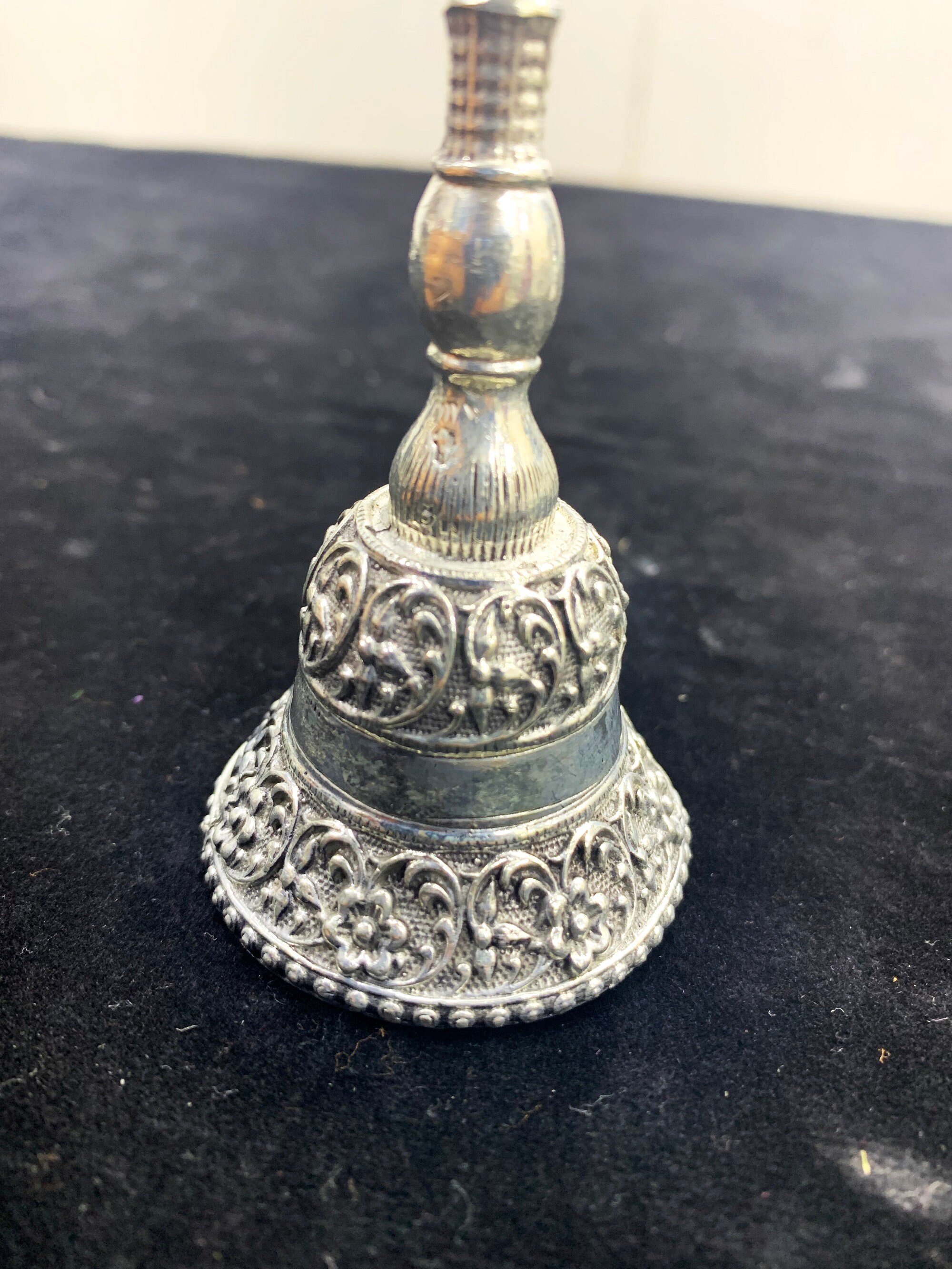 Pure Silver Pooja Hand Bell/ghanti With Beautiful Engraving Design. 92. ...