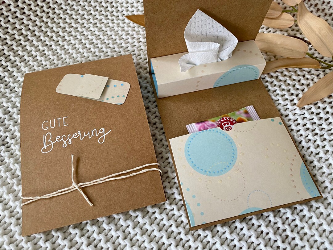 3D Get Well Soon Pop up Card With Band Aid Tissue Box and Tea - Etsy