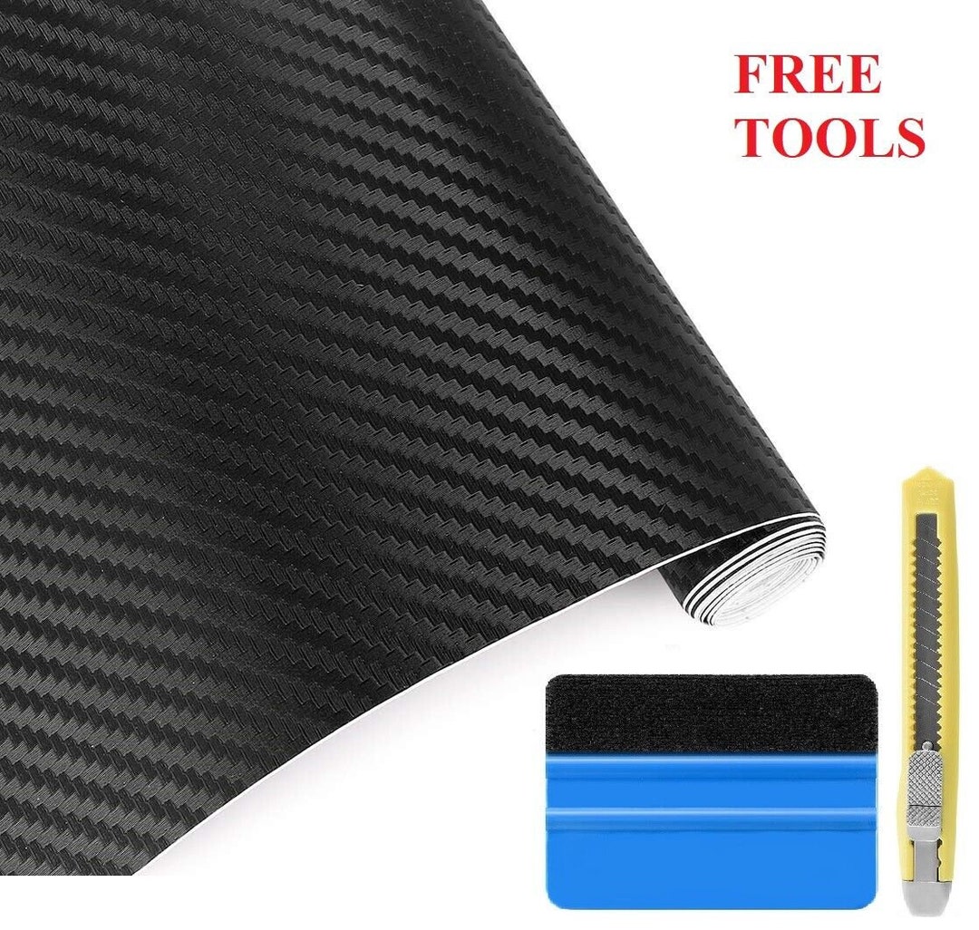 3D Carbon Fiber Textured Black Matte Vinyl Wrap Sticker Decal Air ...