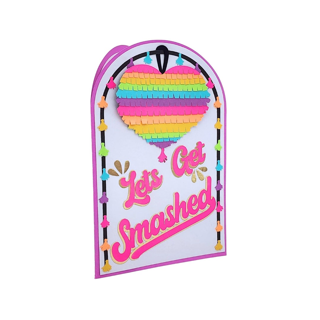 Pinata Birthday Lets Get Smashed Layered Greeting Card Instant Digital ...