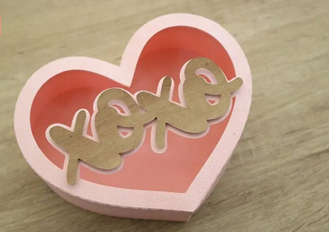 3D Heart Box Xoxo SVG, PDF, PNG, Digital Download for Cricut ...