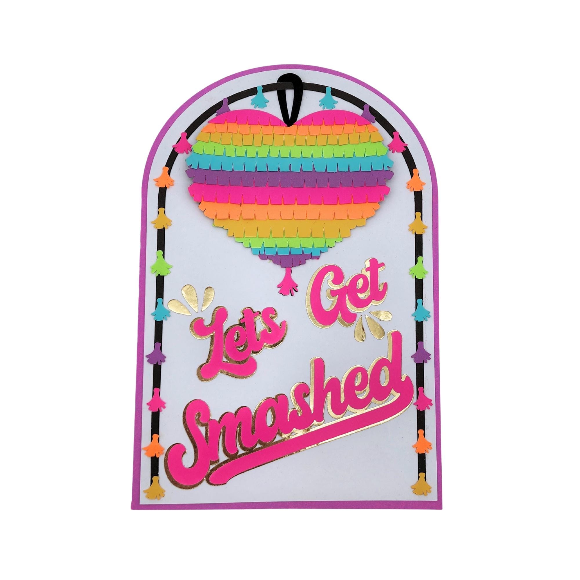 Pinata Birthday Lets Get Smashed Layered Greeting Card Instant Digital ...