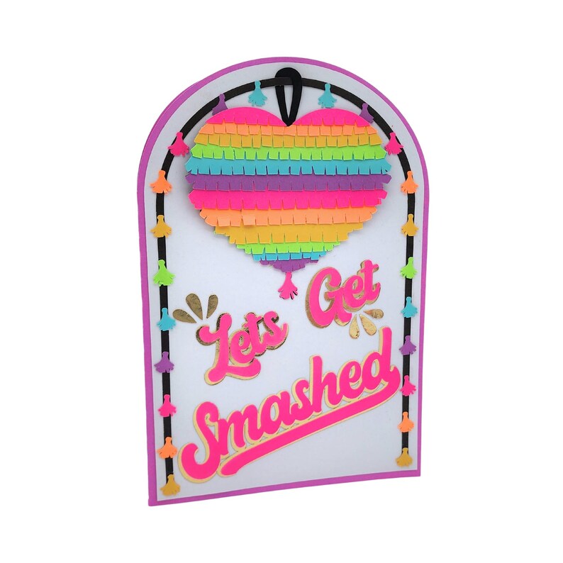 Pinata Birthday Lets Get Smashed Layered Greeting Card Instant Digital ...