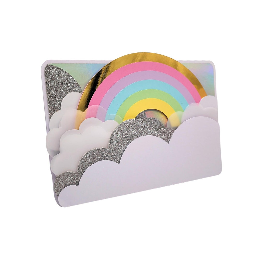 Cloudy Rainbow Sky Greeting Card Instant Digital Download - SVG, PNG ...
