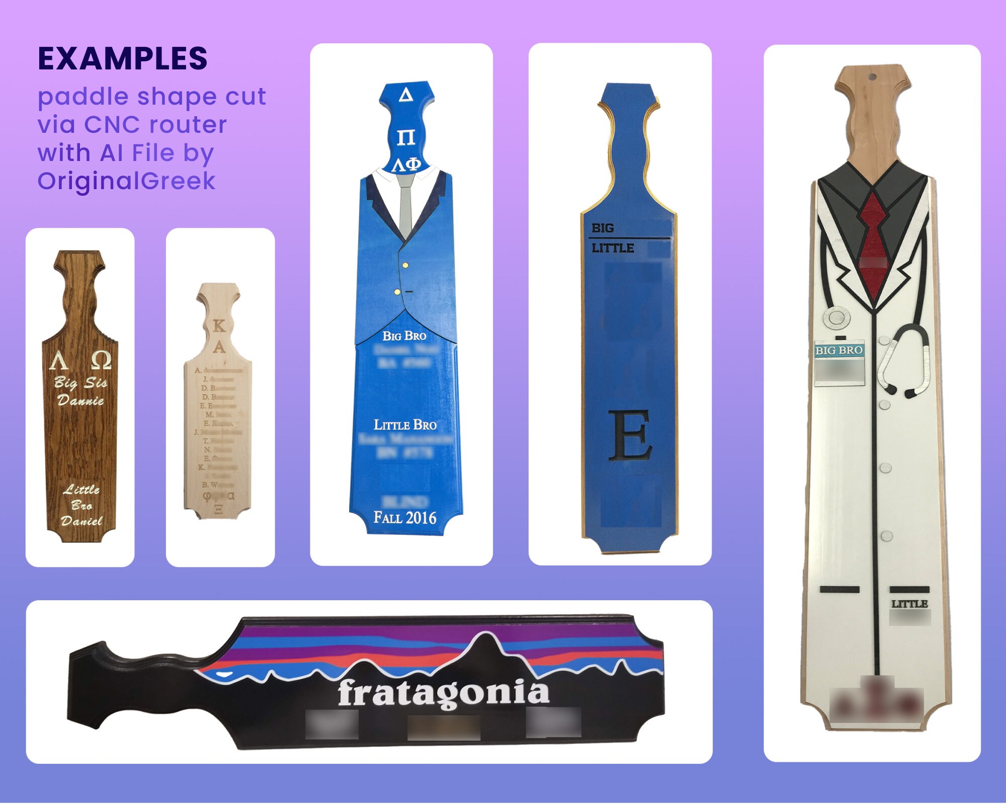 Greek Traditional Paddles for Fraternity and Sorority SVG, Raster and ...