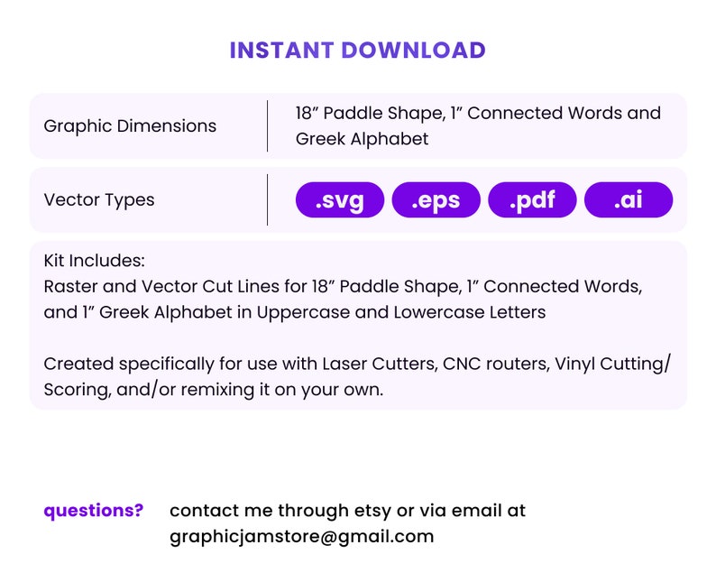 Fraternity and Sorority Basic 18" Greek Paddle Kit SVG, Raster and ...