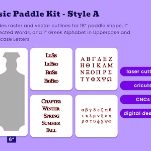 Fraternity and Sorority Basic 18" Greek Paddle Kit SVG, Raster and ...