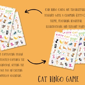 Kitty Cat Bingo Cards, Purrfectly Fun Kitten Activities Gift, Birthday ...