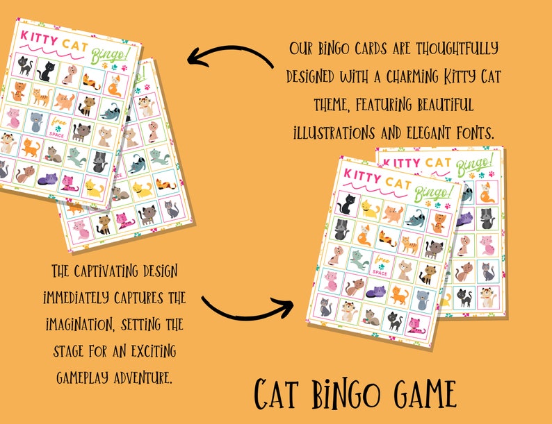 Kitty Cat Bingo Cards, Purrfectly Fun Kitten Activities Gift, Birthday ...