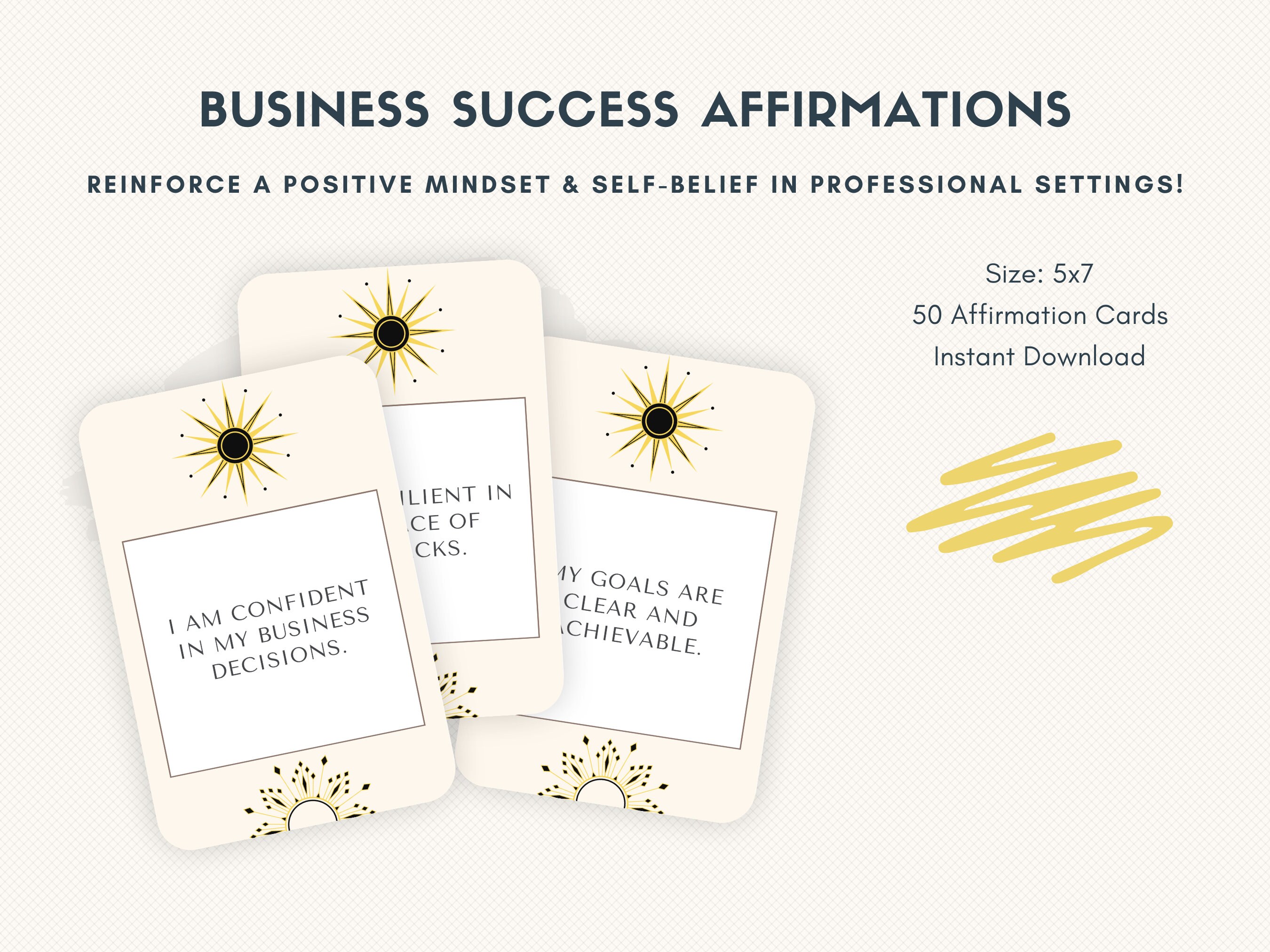 Business Success Affirmation Cards for Adults 50-card Pack, Printable ...
