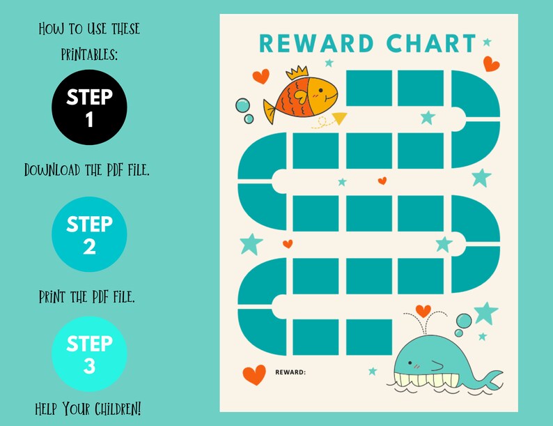 Under the Sea Reward Chart for Kids, Printable Ocean Behavior Chart ...