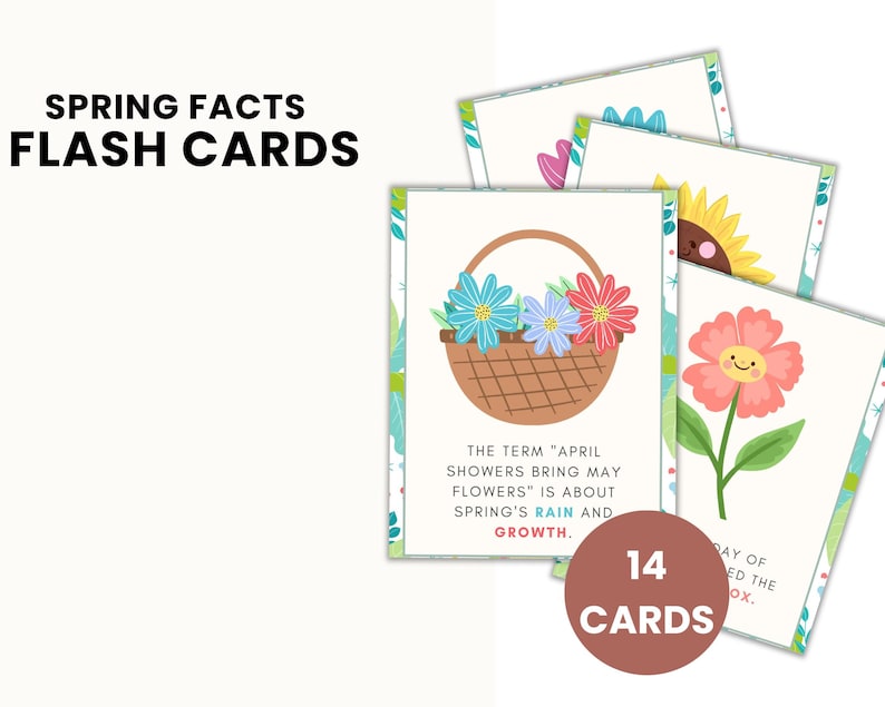 Spring Facts Flash Cards Printable Flashcards Educational Resources ...