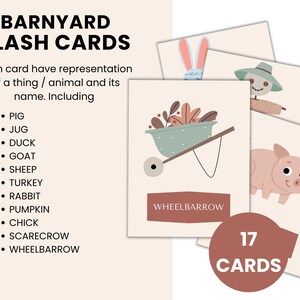 Barnyard Friends Flash Cards | Farm Animals Flash Cards | Preschool ...
