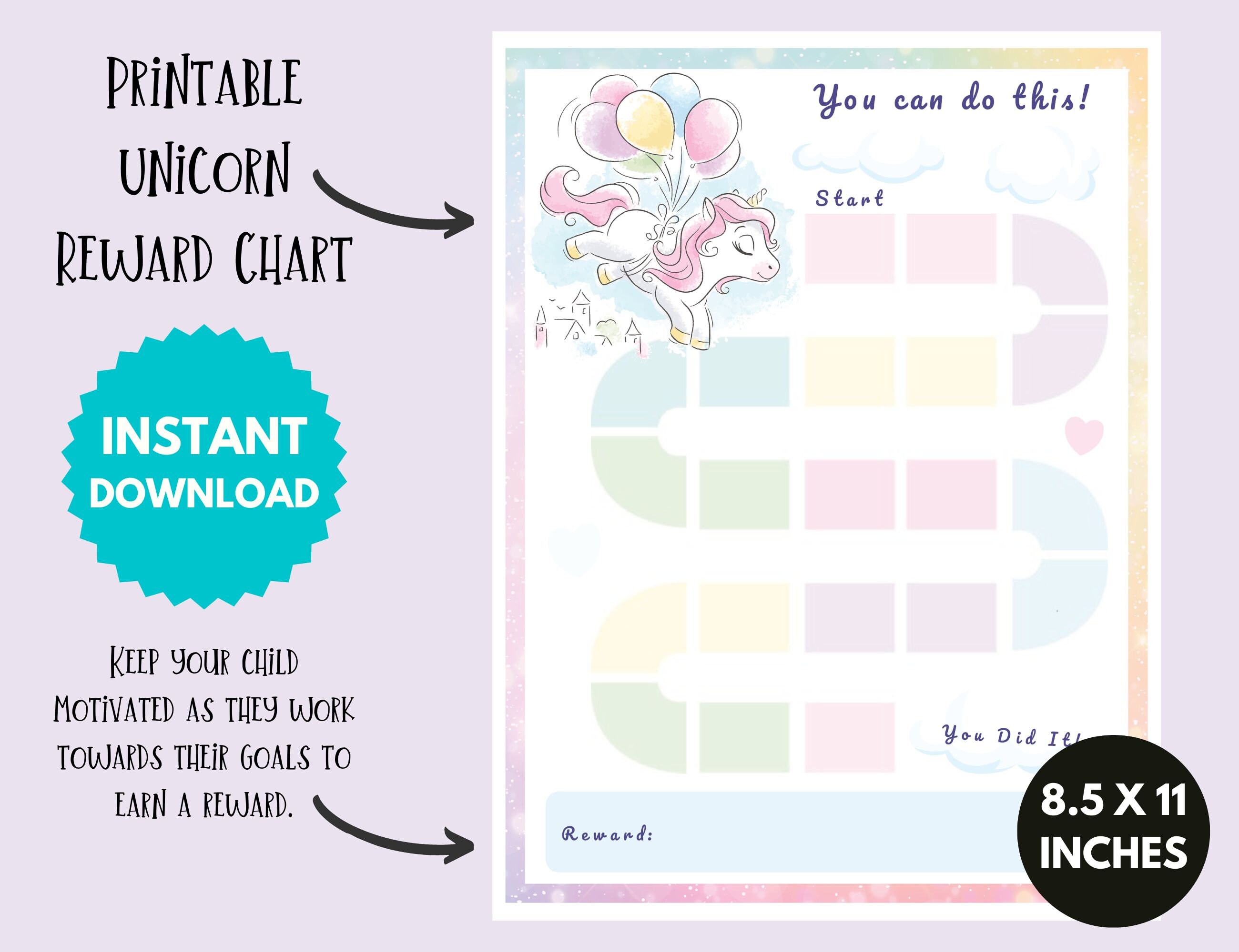 Unicorn Reward Chart for Girl, Rainbow Behavior Chart, Daily Chore ...