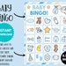 Baby Shower Bingo Printable, Baby Boy Bingo Printable, Baby Shower Gift ...