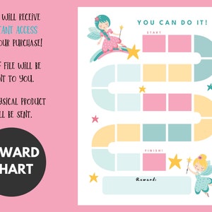 Fairy Reward Chart for Girls, Magical Behavior Chart, Daily Chore Chart ...