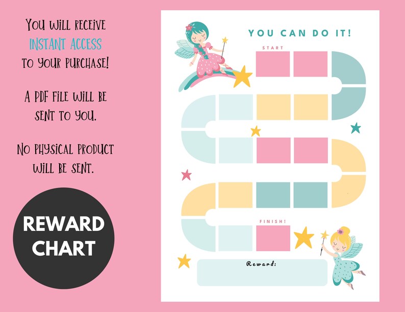 Fairy Reward Chart for Girls, Magical Behavior Chart, Daily Chore Chart ...