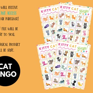 Kitty Cat Bingo Cards, Purrfectly Fun Kitten Activities Gift, Birthday ...