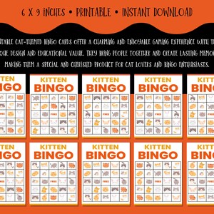 Kitten Bingo Cards, Purrfectly Fun Kitty Cat Activities Gift, Birthday ...