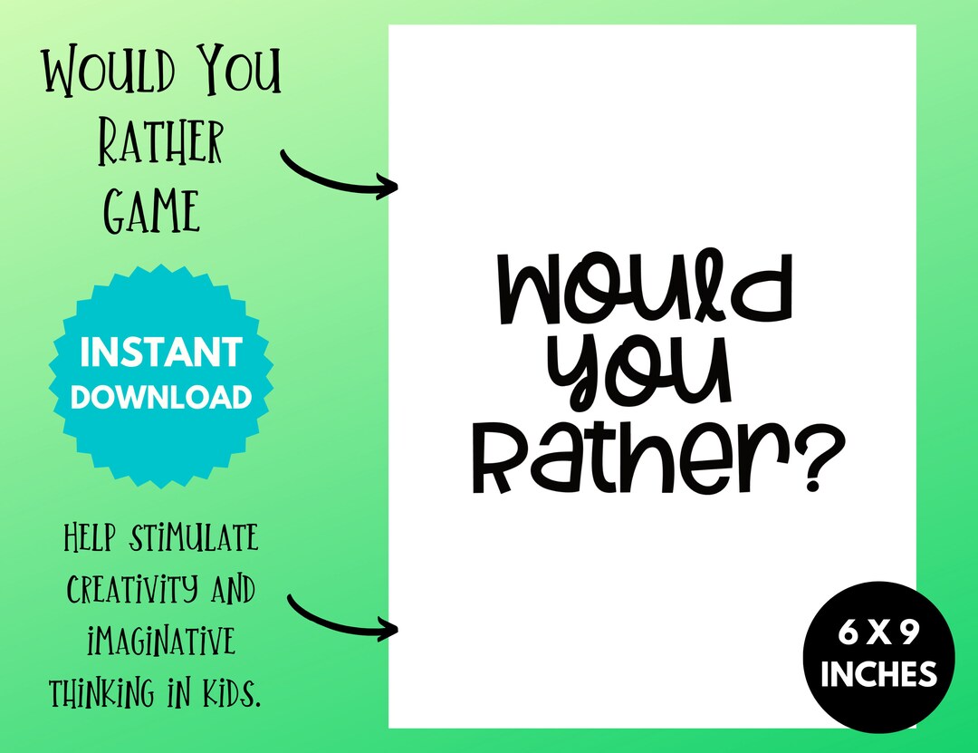 Printable Would You Rather Book for Kids Ages 6-12, This or That ...