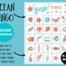 Ocean Bingo Cards With Sea Animal Friends, Printable Marine Life Party ...