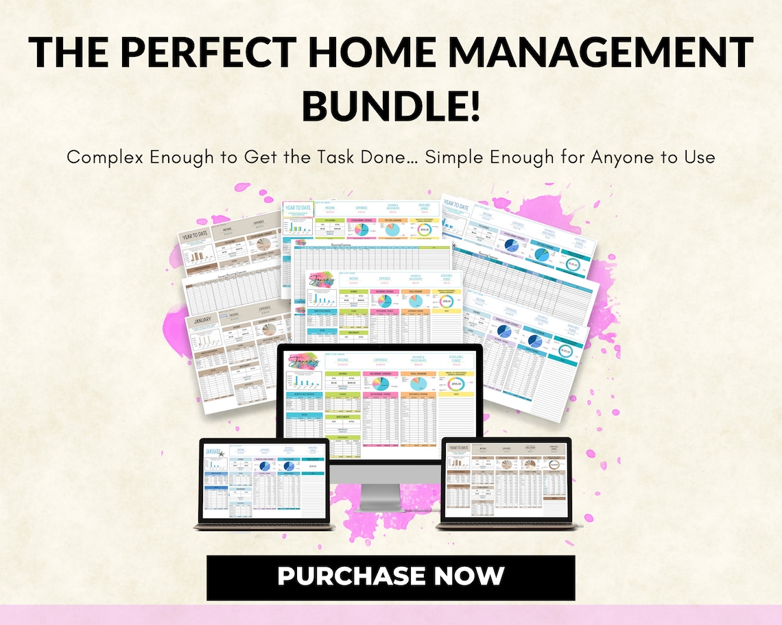 Budget Planner Google Sheets Monthly Budget Spreadsheet Bundle Paycheck ...