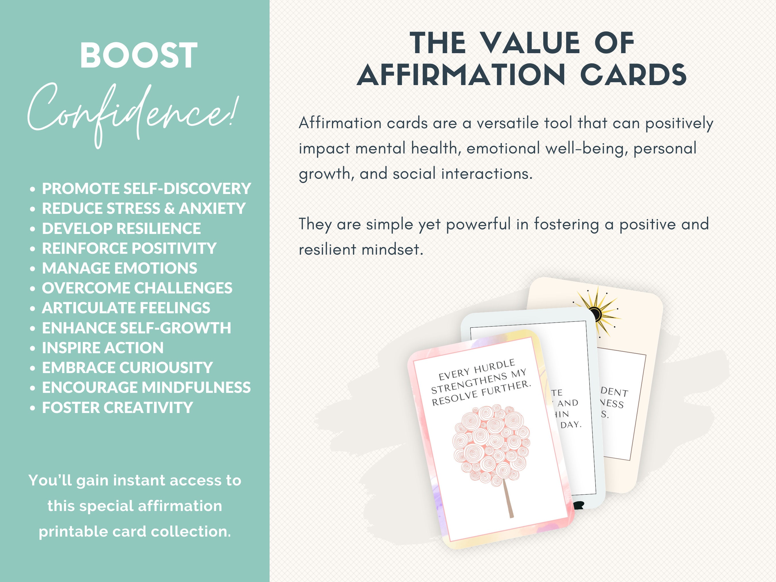 Mindfulness and Inner Peace Affirmation Cards for Adults 50-card Pack ...