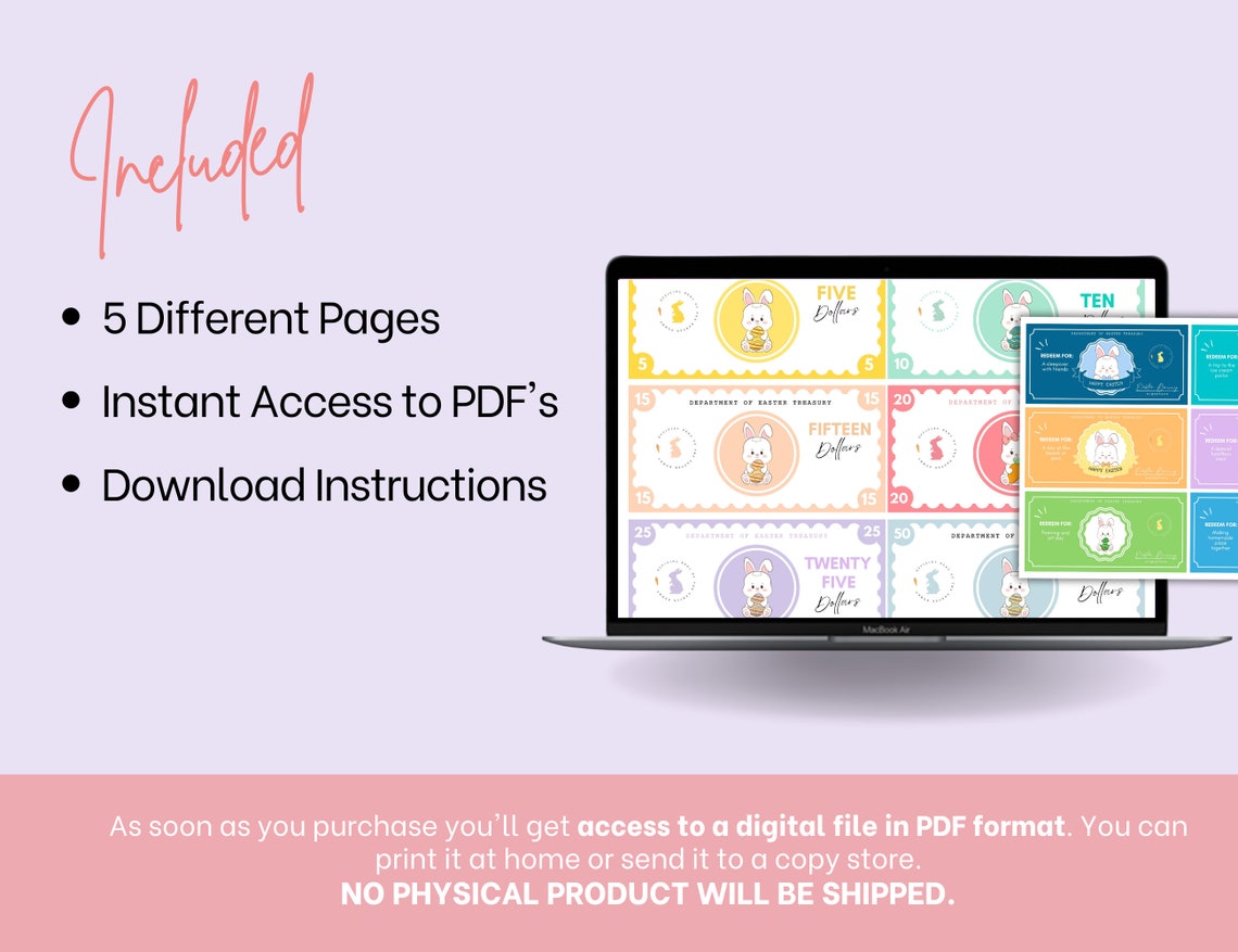 Bunny Bucks Templates | Printable Easter Bunny Bucks | Bunny Dollar ...