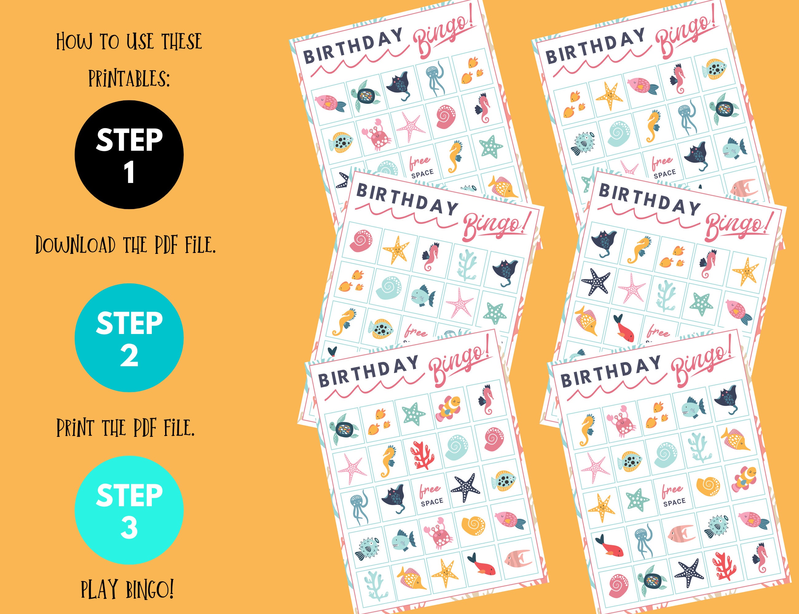 Printable Birthday Bingo Cards, Fun Party Board Game for Kids, Happy ...