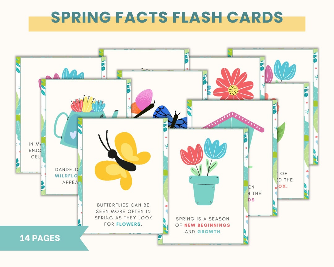 Spring Facts Flash Cards Printable Flashcards Educational Resources ...