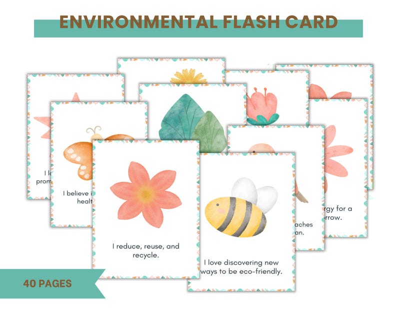 Environmental Awareness Flash Cards | Green Education Cards | Nature ...