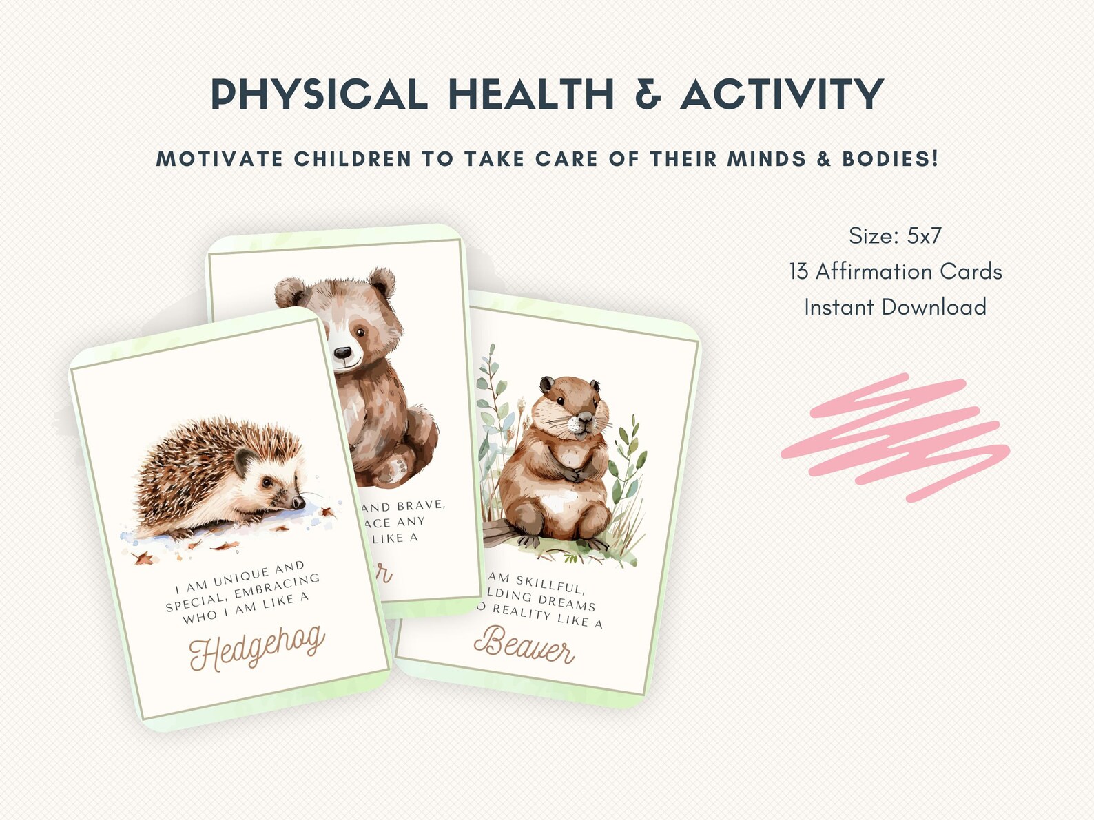 Woodland Animals Affirmation Cards Positive Affirmation Cards for Kids ...