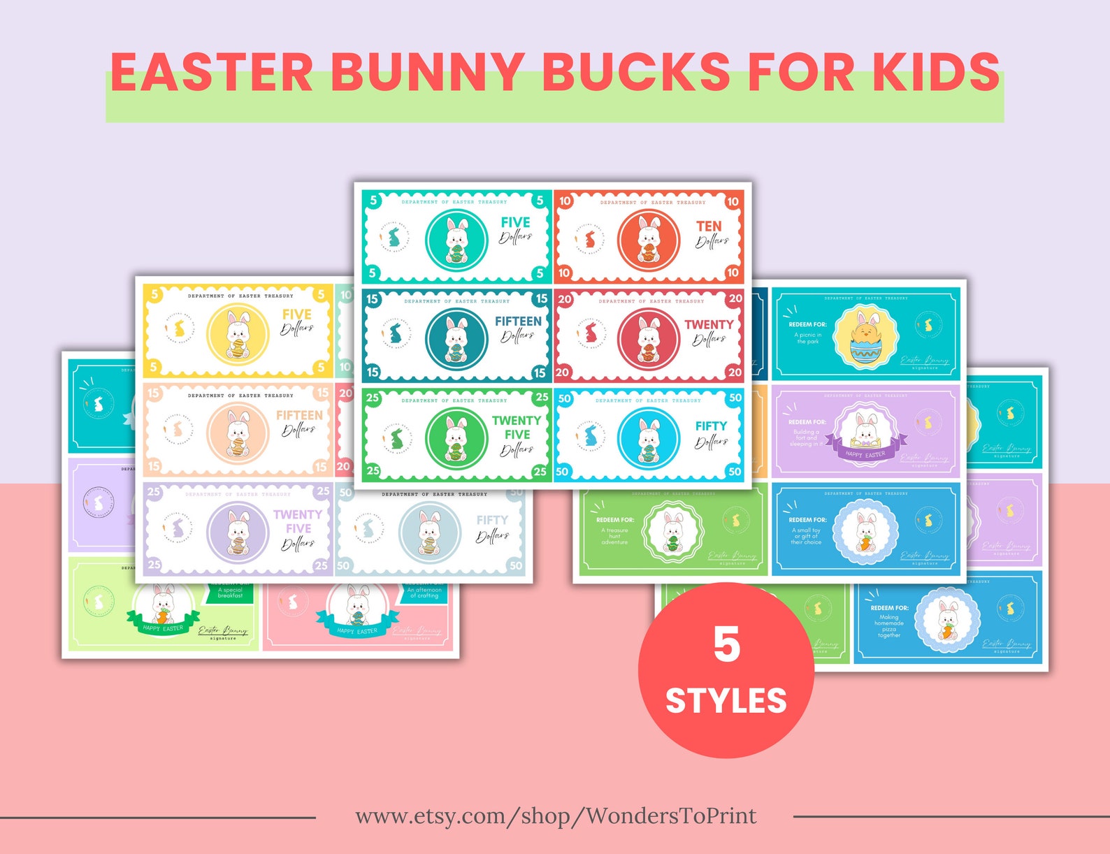 Bunny Bucks Templates | Printable Easter Bunny Bucks | Bunny Dollar ...