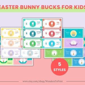 Bunny Bucks Templates | Printable Easter Bunny Bucks | Bunny Dollar ...
