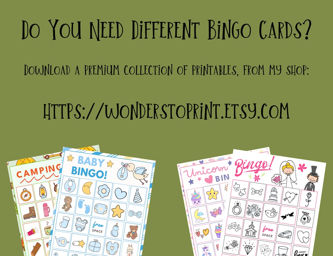 Camping Bingo Cards Printable Outdoor Kids Adventure & - Etsy