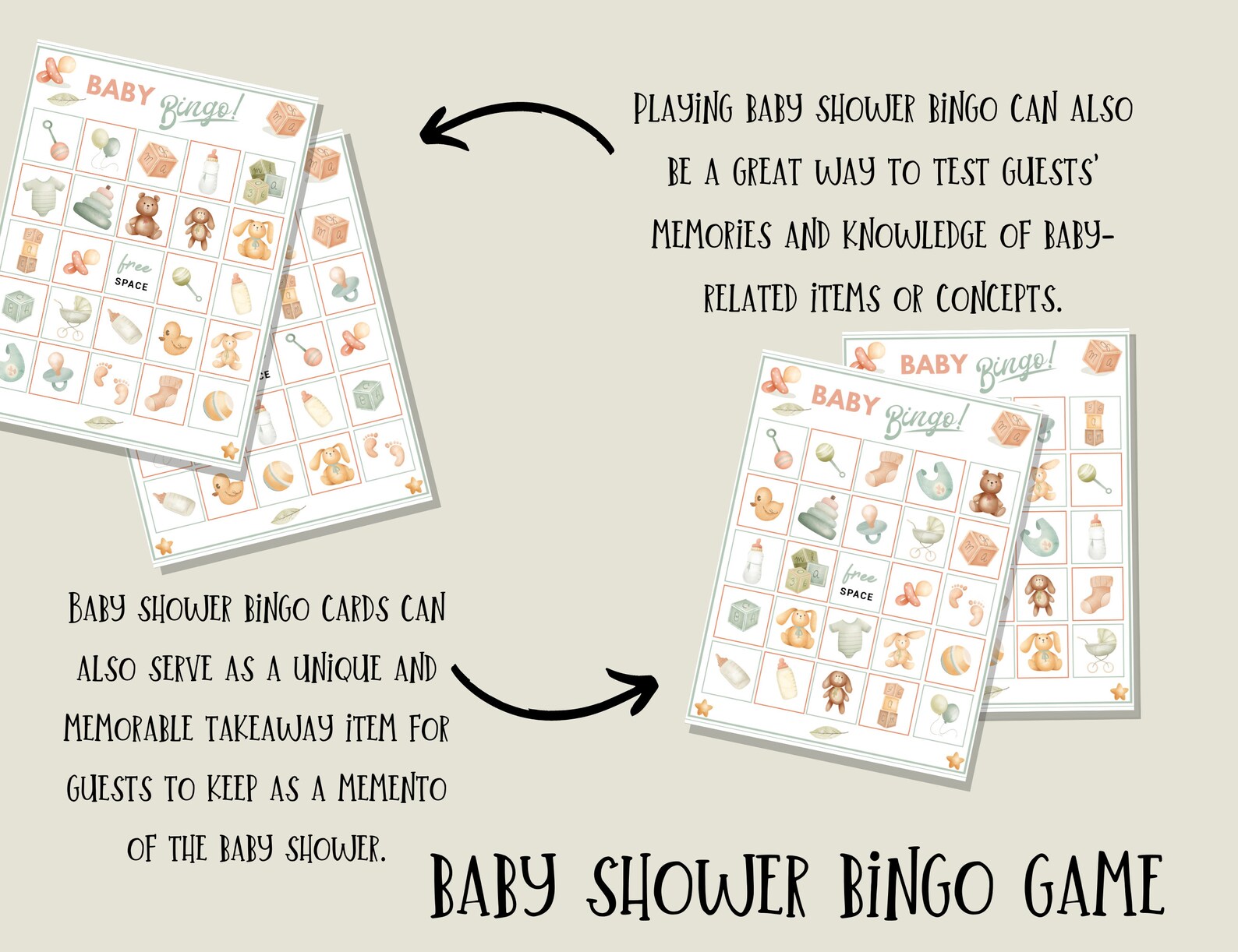 Baby Shower Bingo Printable, Baby Bingo Printable, Baby Shower Gift ...