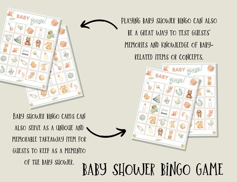 Baby Shower Bingo Printable, Baby Bingo Printable, Baby Shower Gift ...