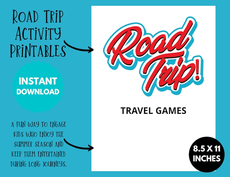 Road Trip Activities for Kids, Printable Car Journey Activity Pack ...