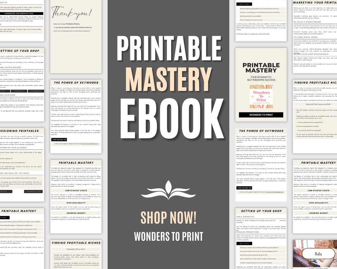 Printable Mastery Course, Printables Creation Mastery Guide, Content ...