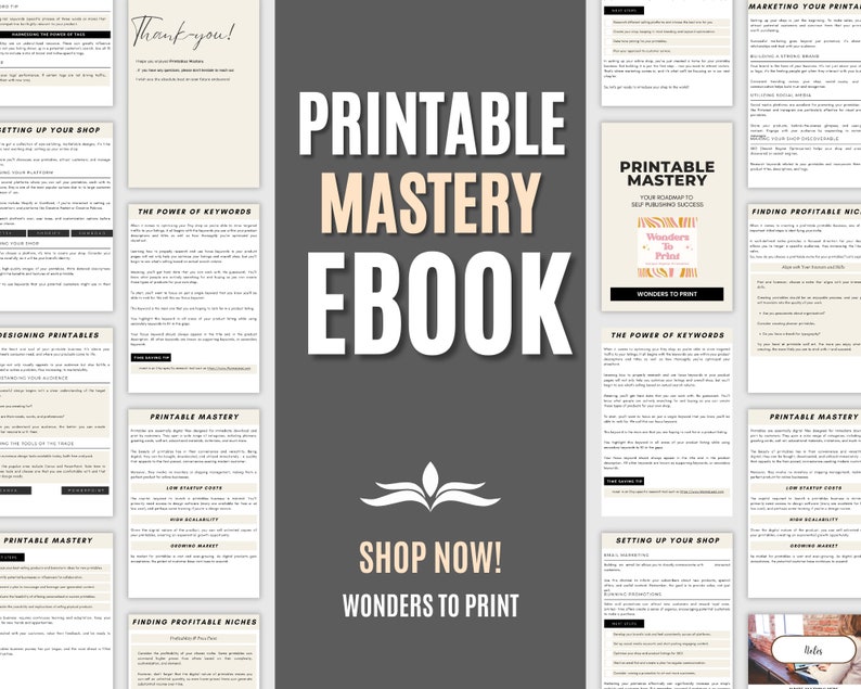 Printable Mastery Course, Printables Creation Mastery Guide, Content ...