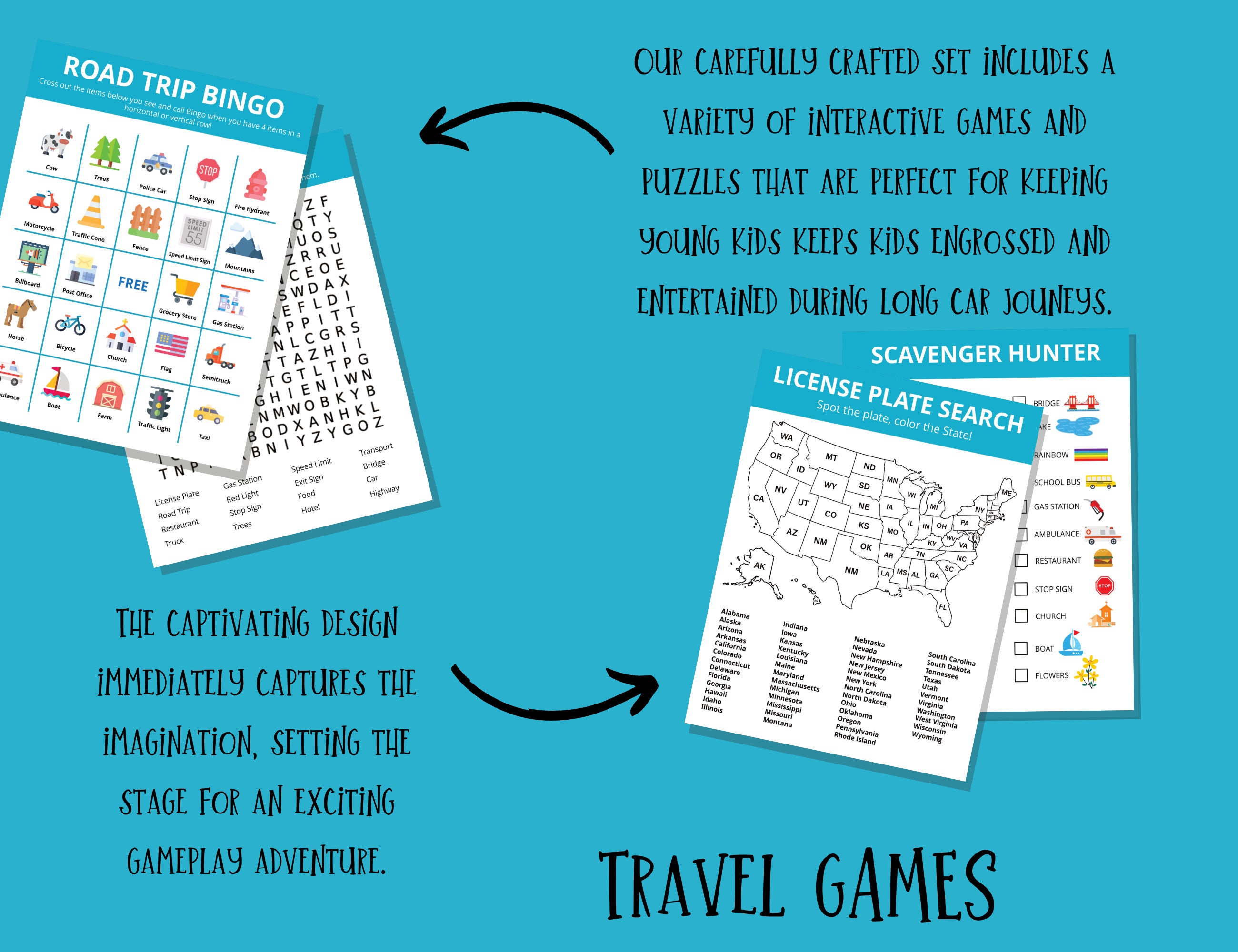 Road Trip Activities for Kids, Printable Car Journey Activity Pack ...