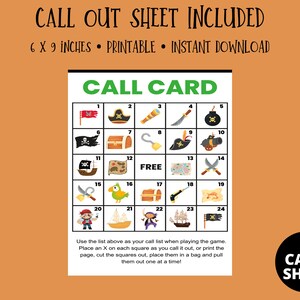 Pirate Bingo Cards, Printable Educational Treasure Hunt Party Game, Fun ...